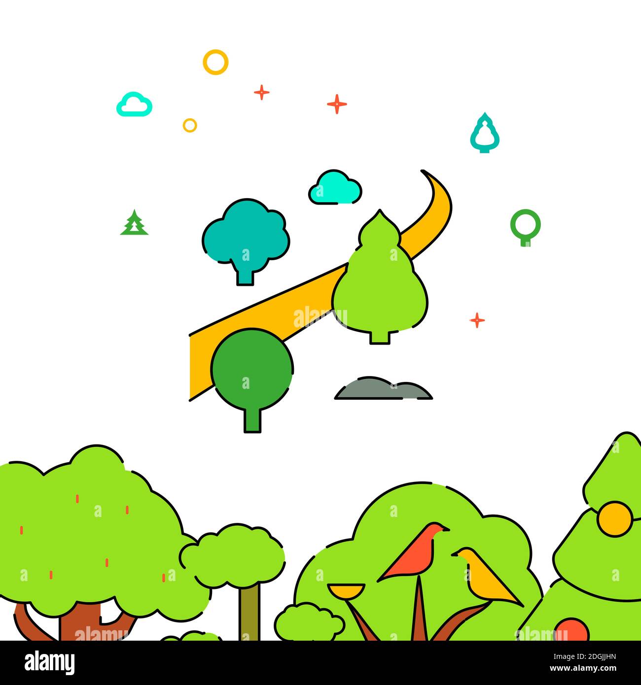 Curved tree Stock Vector Images - Alamy