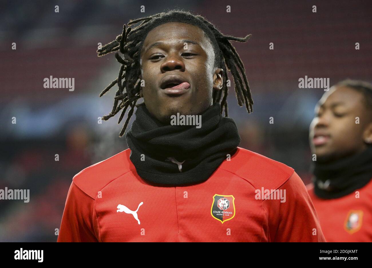 Eduardo Camavinga of Stade Rennais warms up before the UEFA Champions ...