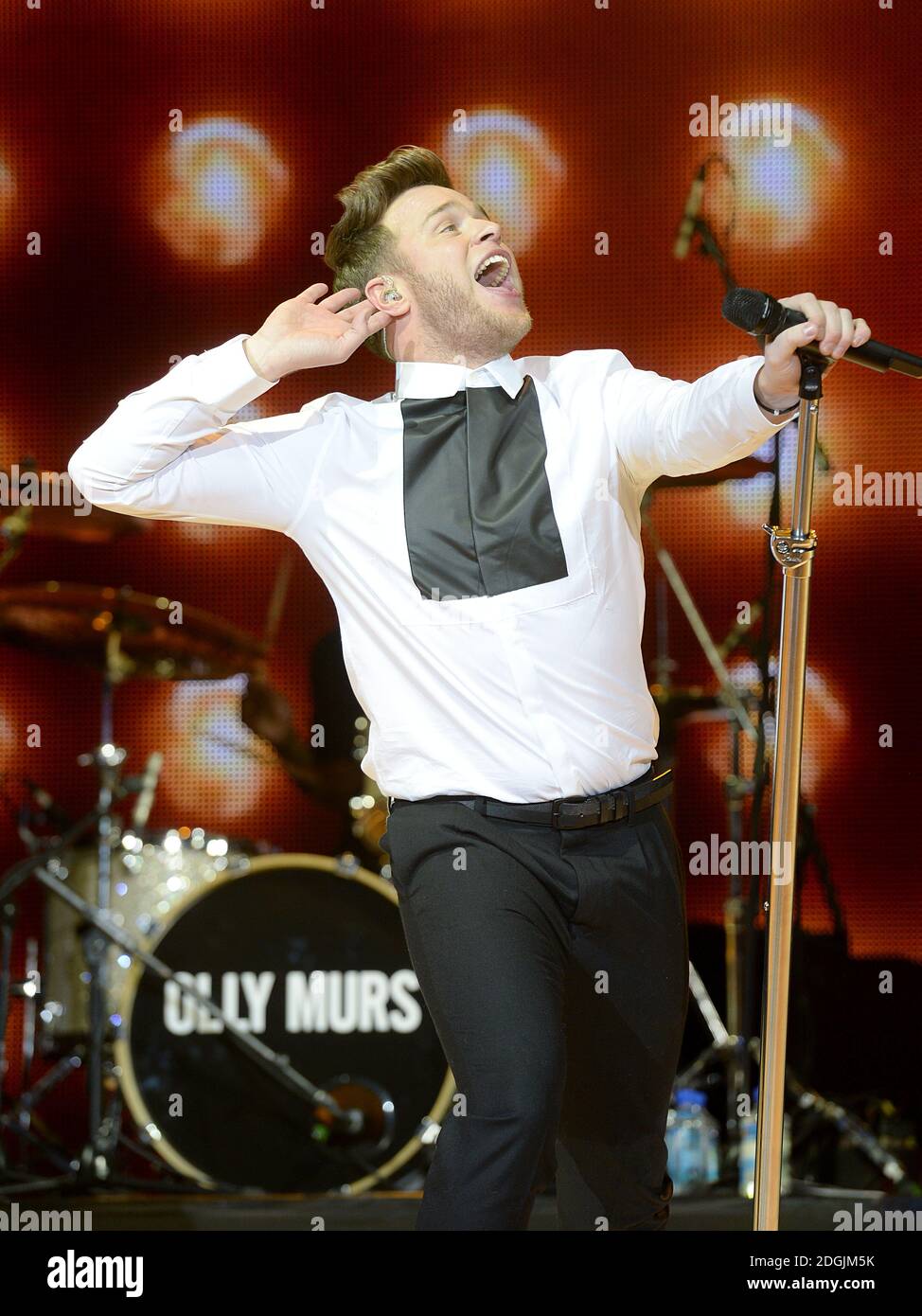 EXCLUSIVE Olly Murs live on stage during the Capital FM Jingle Bell ...