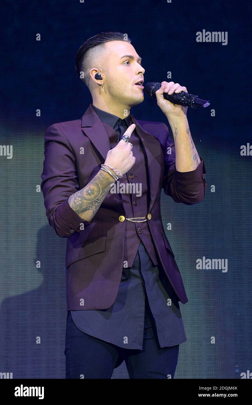 EXCLUSIVE Jaymi Hensley of Union J live on stage during the Capital FM ...