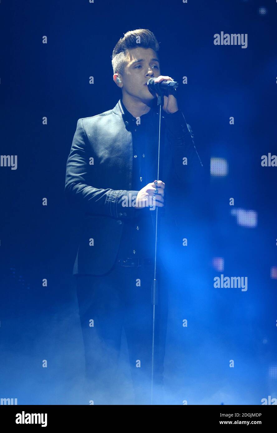 EXCLUSIVE JJ Hamblett of Union J live on stage during the Capital FM ...