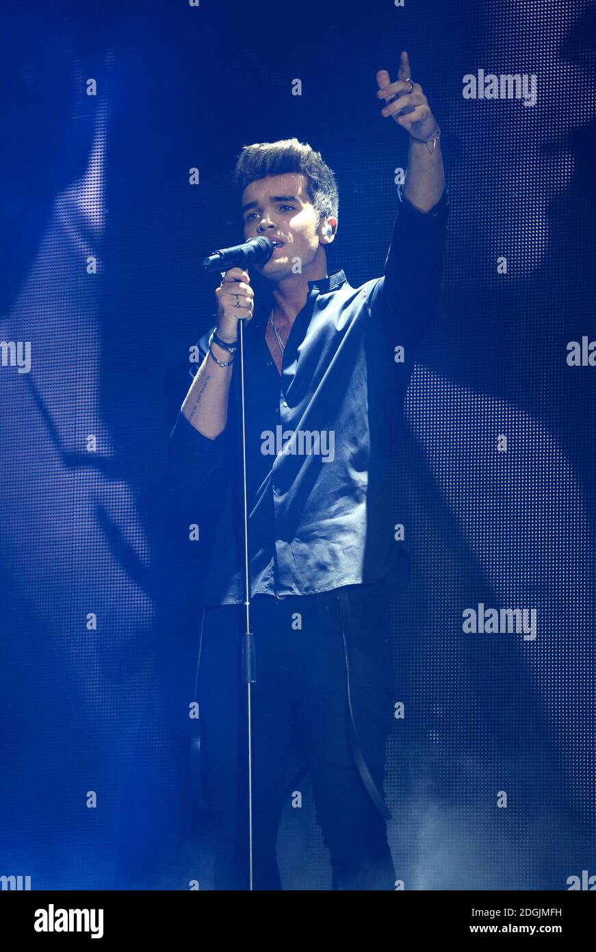 EXCLUSIVE JJ Hamblett of Union J live on stage during the Capital FM ...