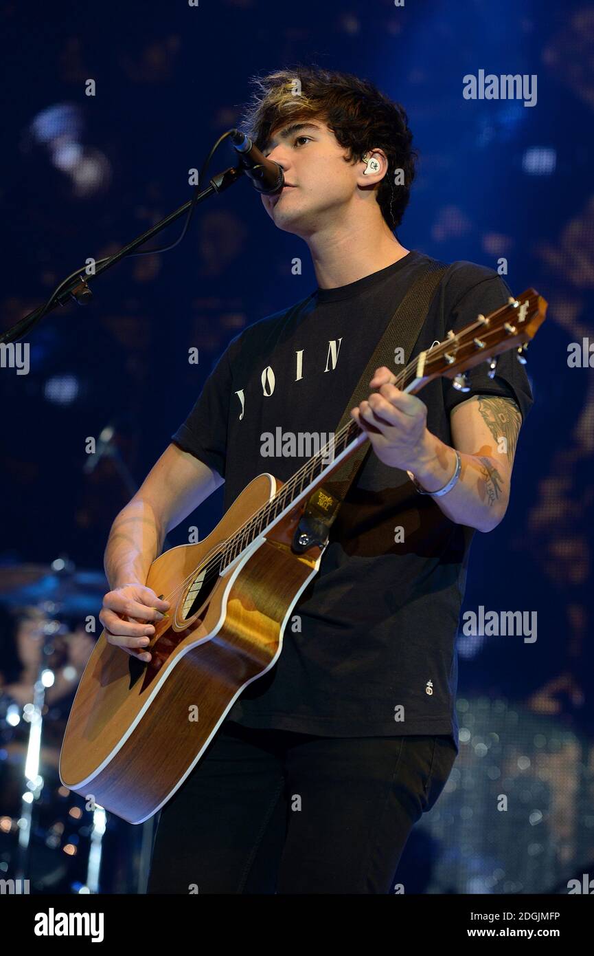 EXCLUSIVE *** Calum Hood of 5 Seconds of Summer live on stage during ...