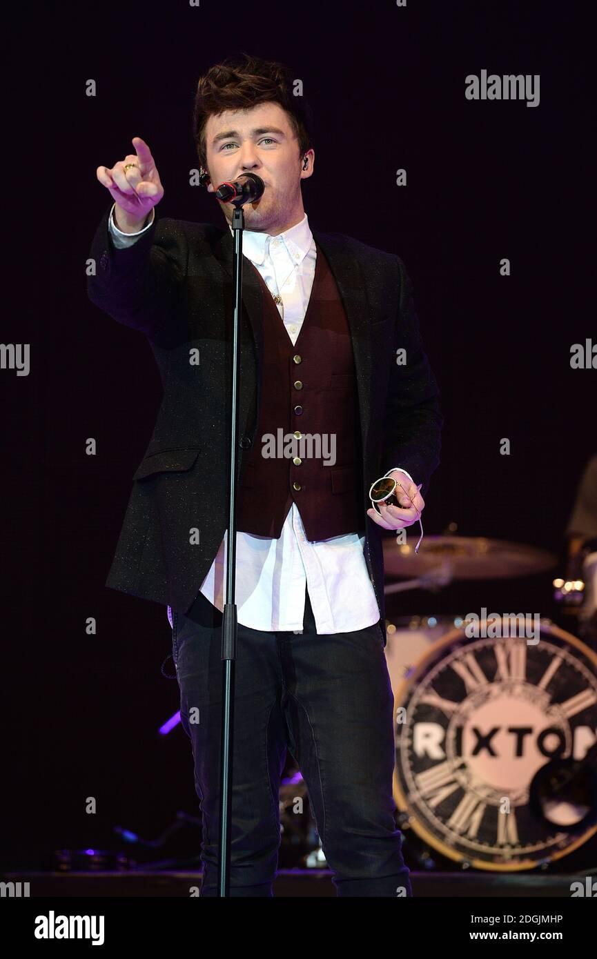 EXCLUSIVE *** Jake Roche of Rixton live on stage during the Capital FM Jingle Bell Ball 2014 ...