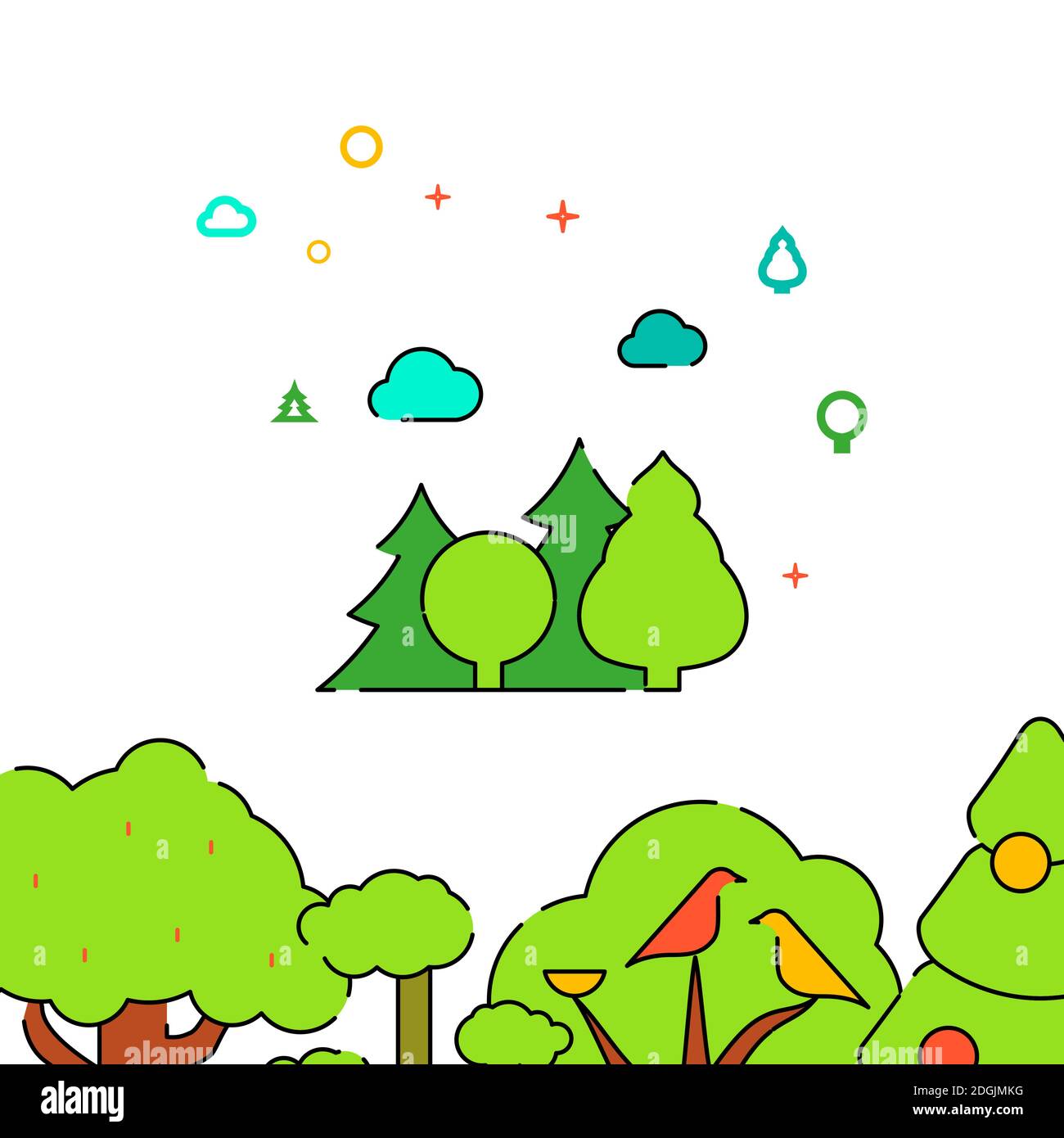 Mixed forest Stock Vector Images - Alamy