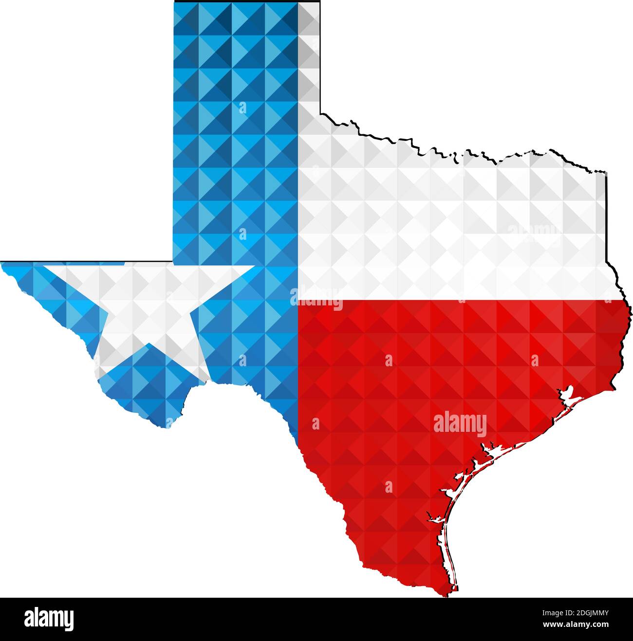 Texas Geometric Map - Illustration, Three Dimensional Map of Texas ...