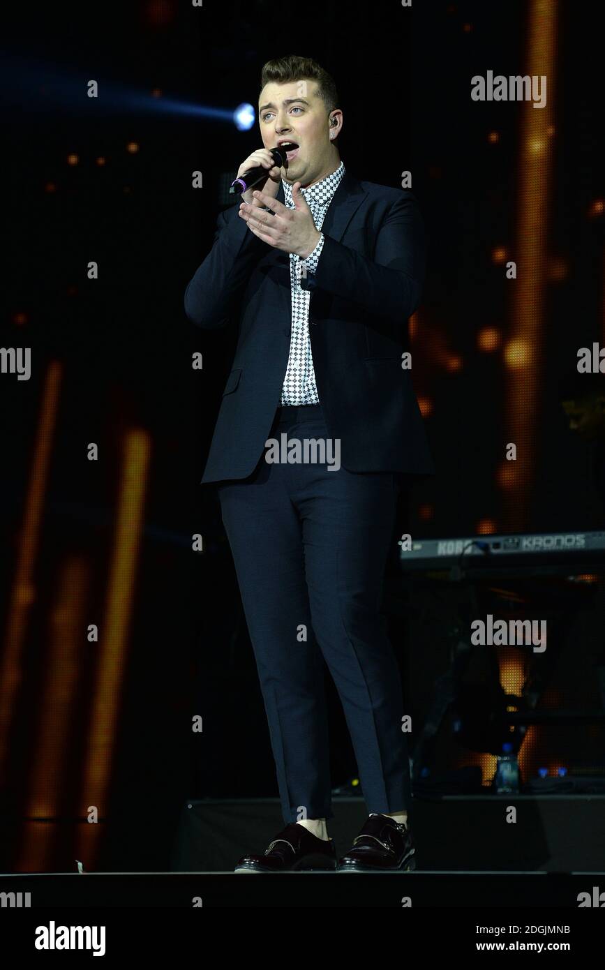 EXCLUSIVE *** Sam Smith live on stage during the Capital FM Jingle Bell ...