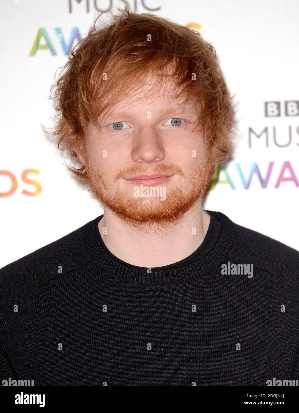 Ed Sheeran attending the BBC Music Awards at Earl's Court, London Stock ...