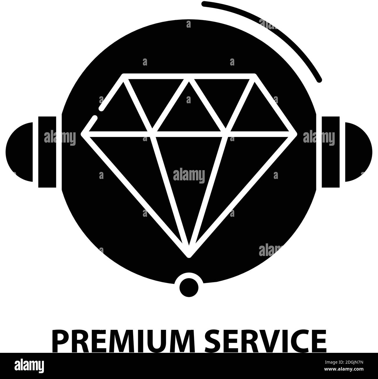 premium service sign icon, black vector sign with editable strokes ...