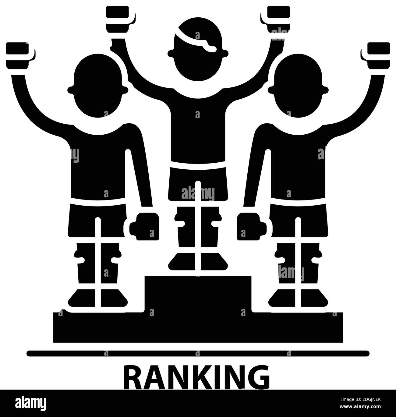 Ranking Symbol Icon Black Vector Sign With Editable Strokes Concept Illustration Stock Vector