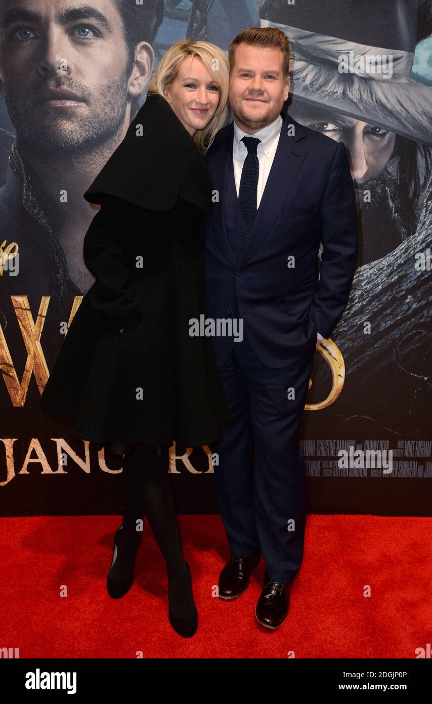 James Corden and wife Julia arriving at the Into The Woods UK premiere ...