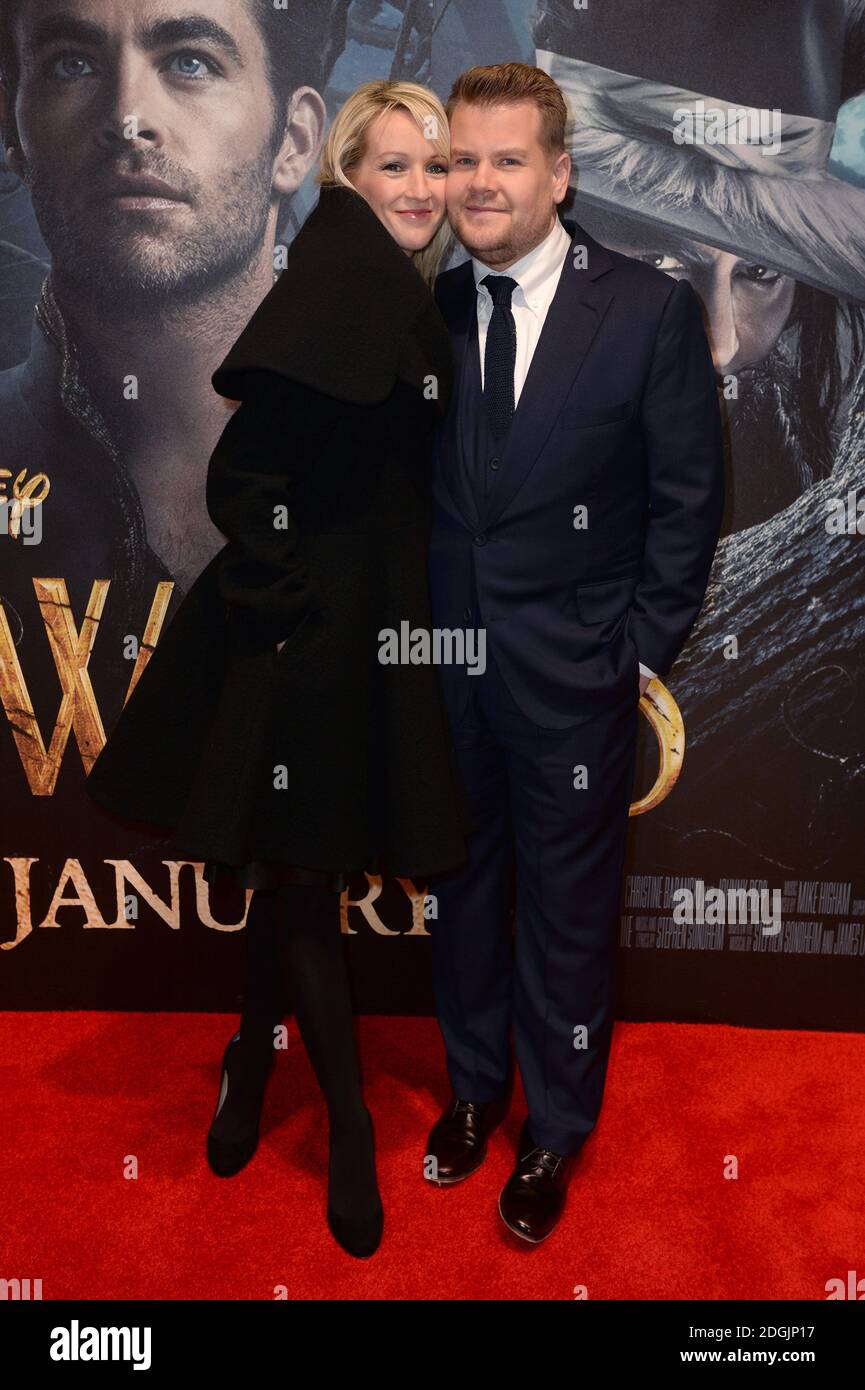 James Corden and wife Julia arriving at the Into The Woods UK premiere ...