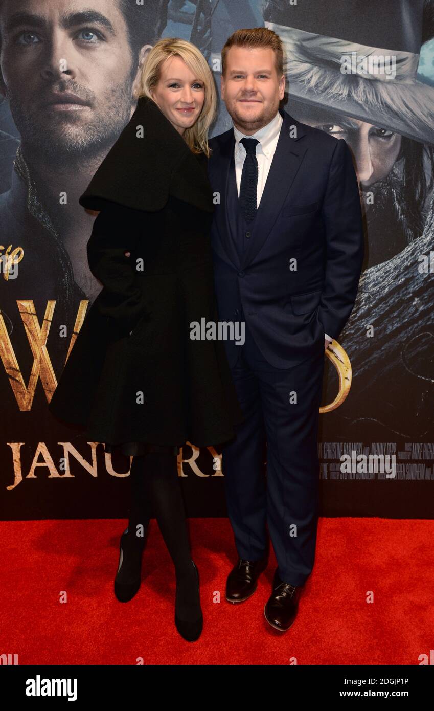 James Corden and wife Julia arriving at the Into The Woods UK premiere ...