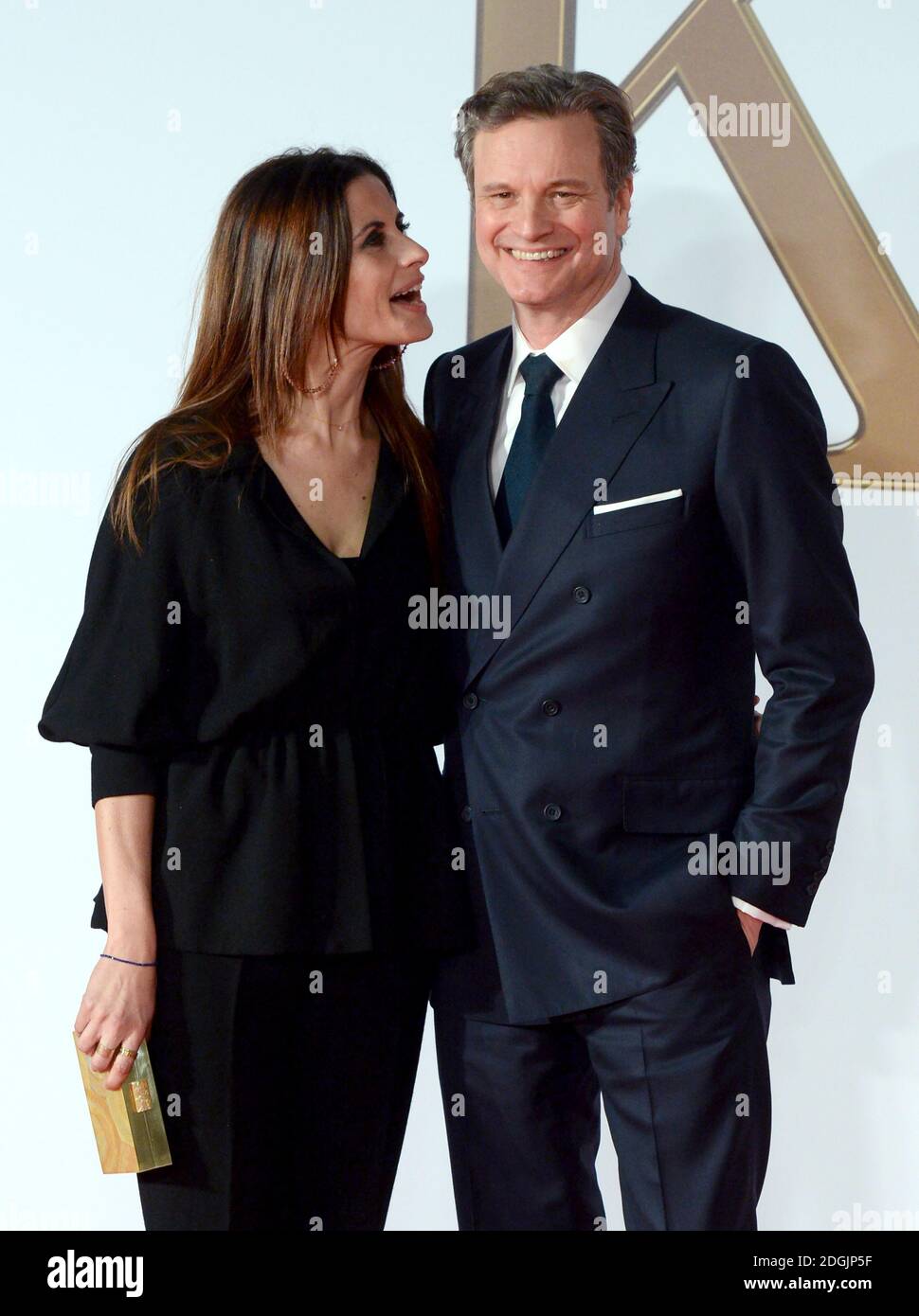 Colin Firth and Livia Firth arriving at the Kingsman: The Secret ...