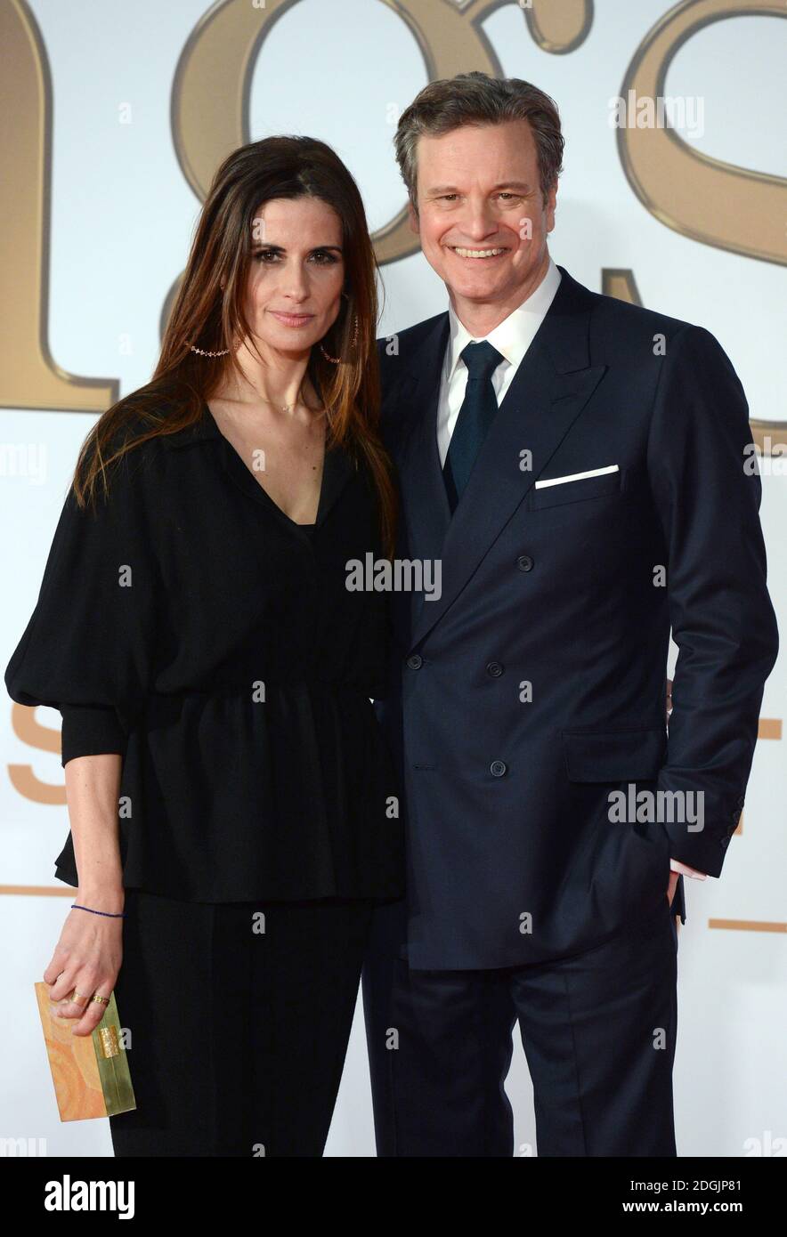 Colin Firth and Livia Firth arriving at the Kingsman: The Secret ...