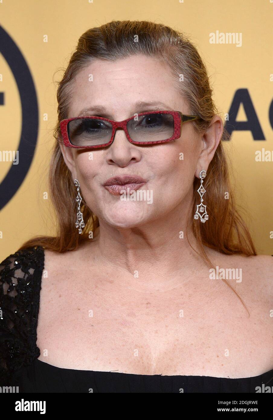 Carrie Fisher backstage in the Press Room at the 21st Annual Screen ...