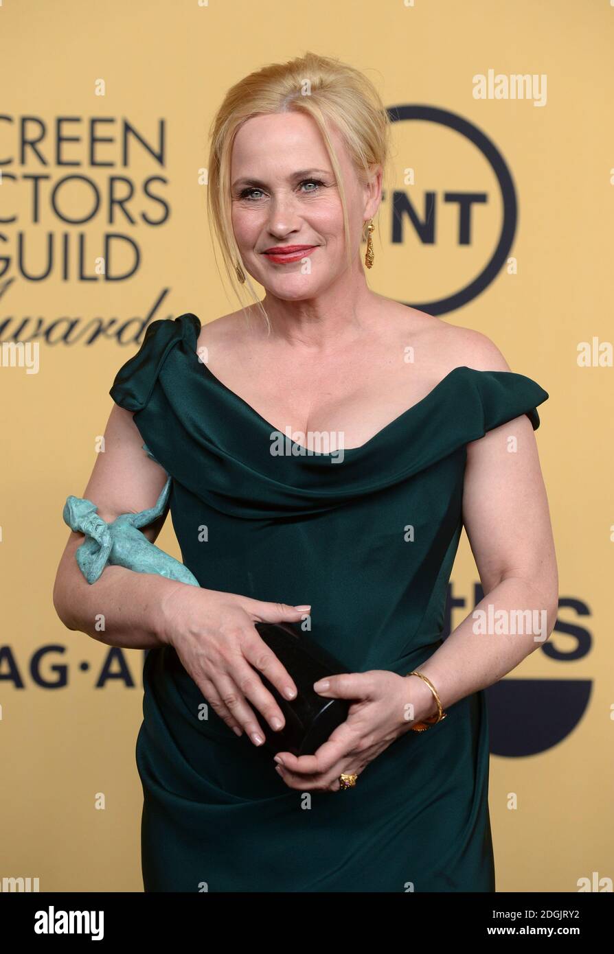 Patricia Arquette backstage in the Press Room at the 21st Annual Screen ...