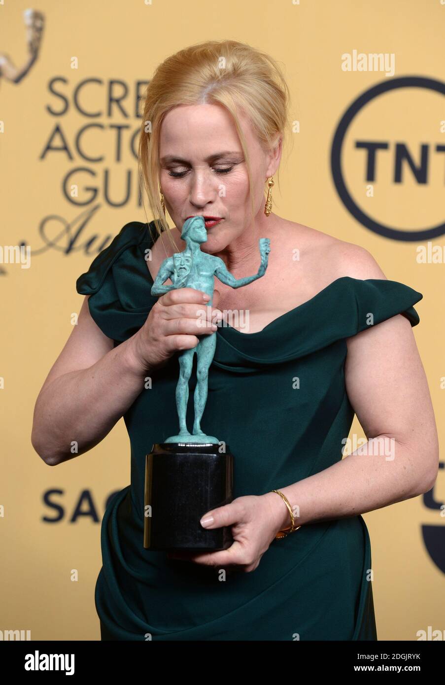 Patricia Arquette backstage in the Press Room at the 21st Annual Screen ...