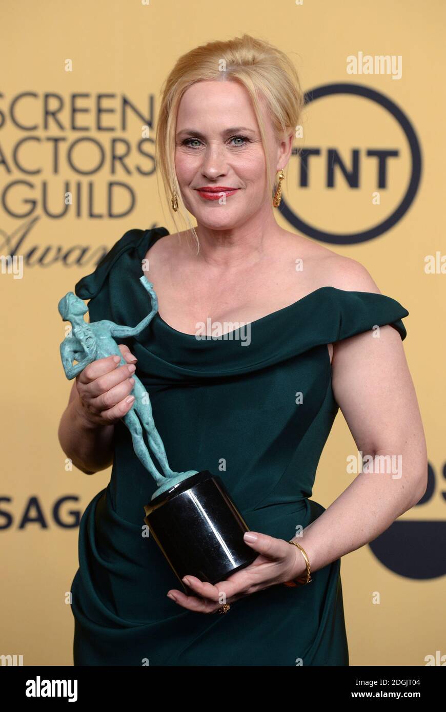Patricia Arquette backstage in the Press Room at the 21st Annual Screen ...