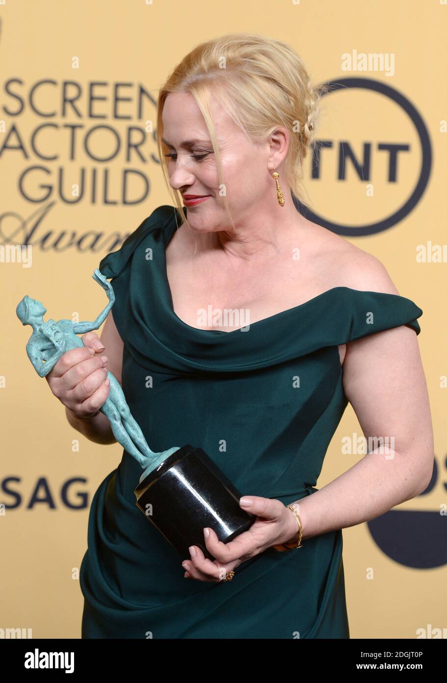 Patricia Arquette backstage in the Press Room at the 21st Annual Screen ...
