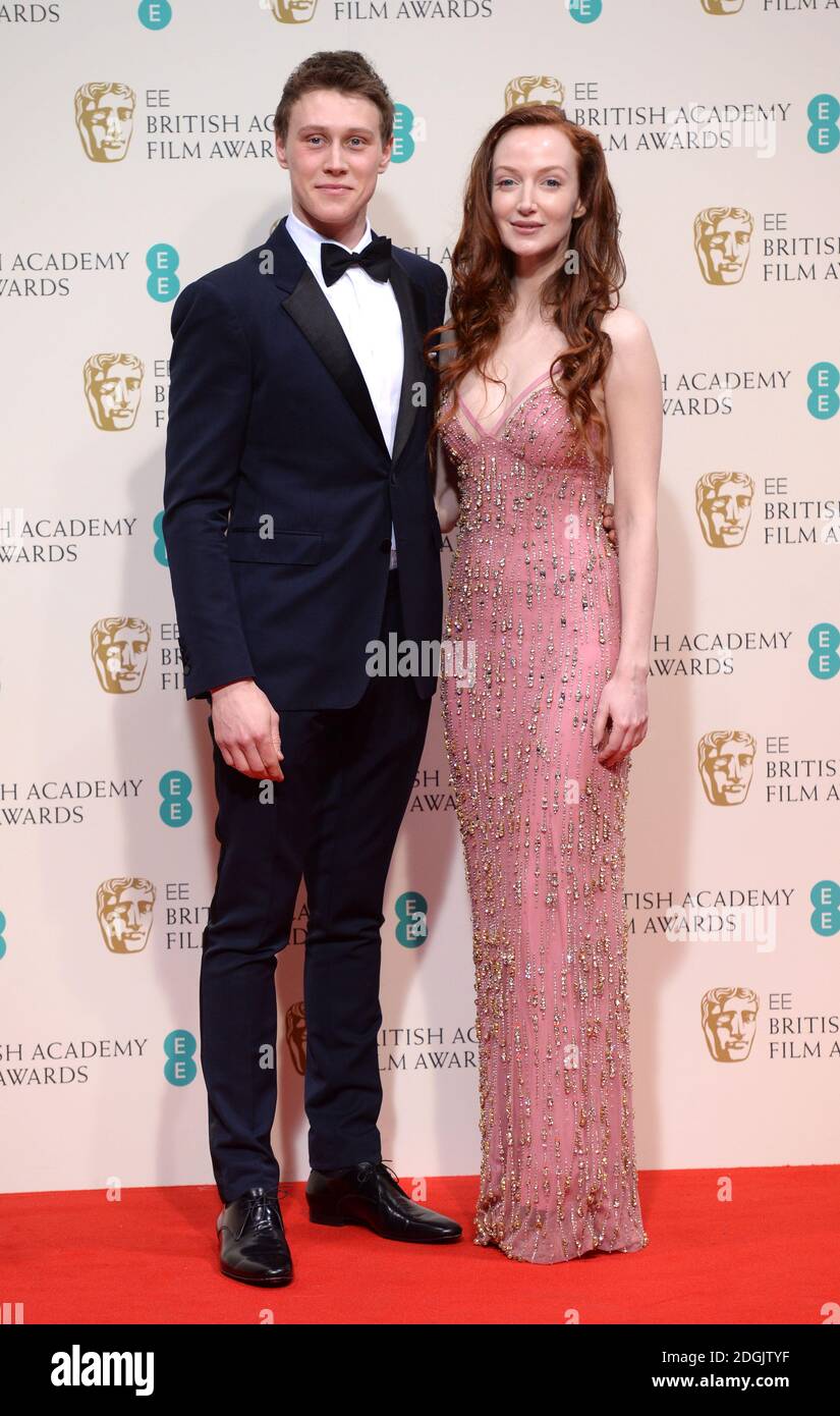 George MacKay and Olivia Grant in the Press Room at the EE British ...