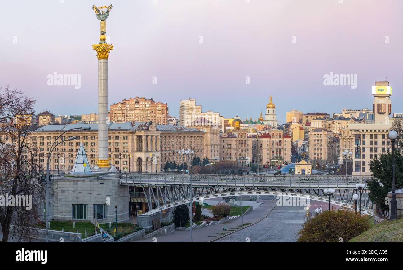 City center near Independence Square and Khreshchatyk Street in the ...