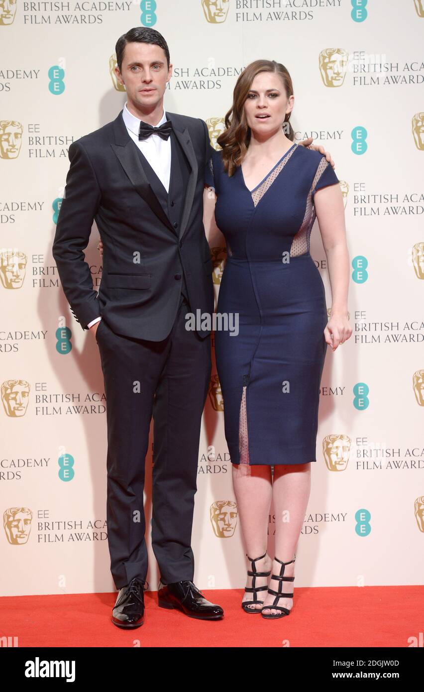 Matthew Goode and Hayley Atwell in the Press Room at the EE British ...