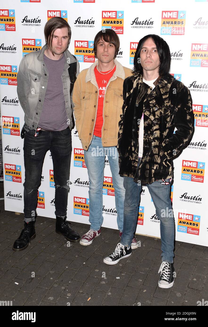 Ryan Jarman, Ross Jarman and Gary Jarman of The Cribs attending the NME ...