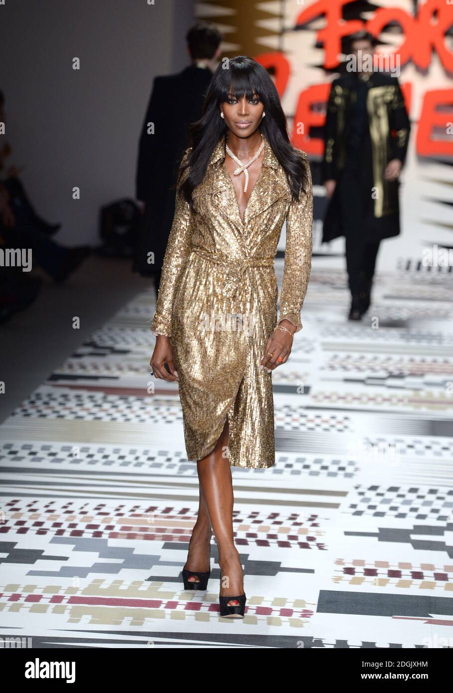Naomi Campbell on the catwalk during the Fashion For Relief charity ...