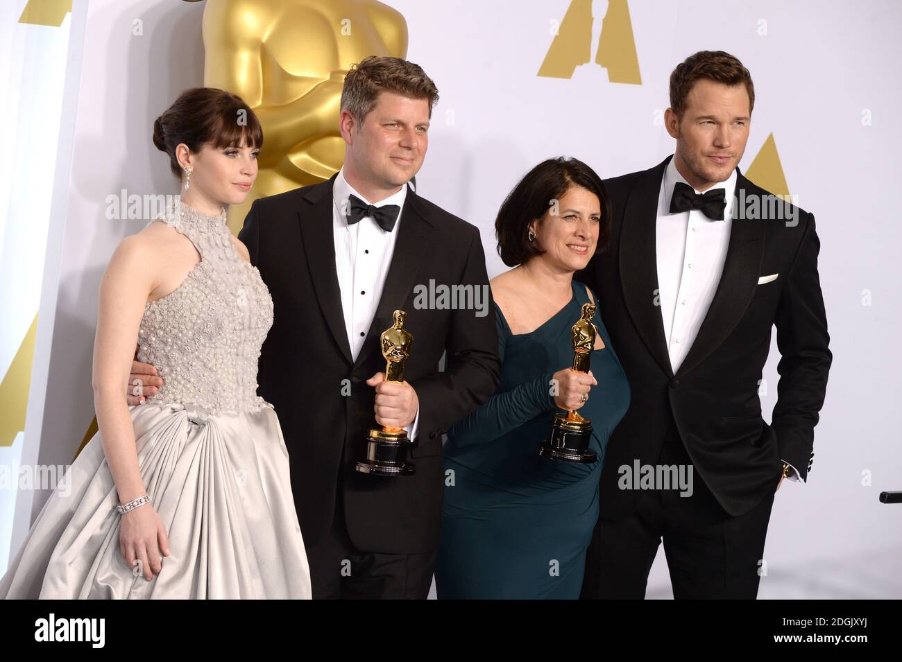 Anna Pinnock (second right) and Adam Stockhausen (second left) with the ...