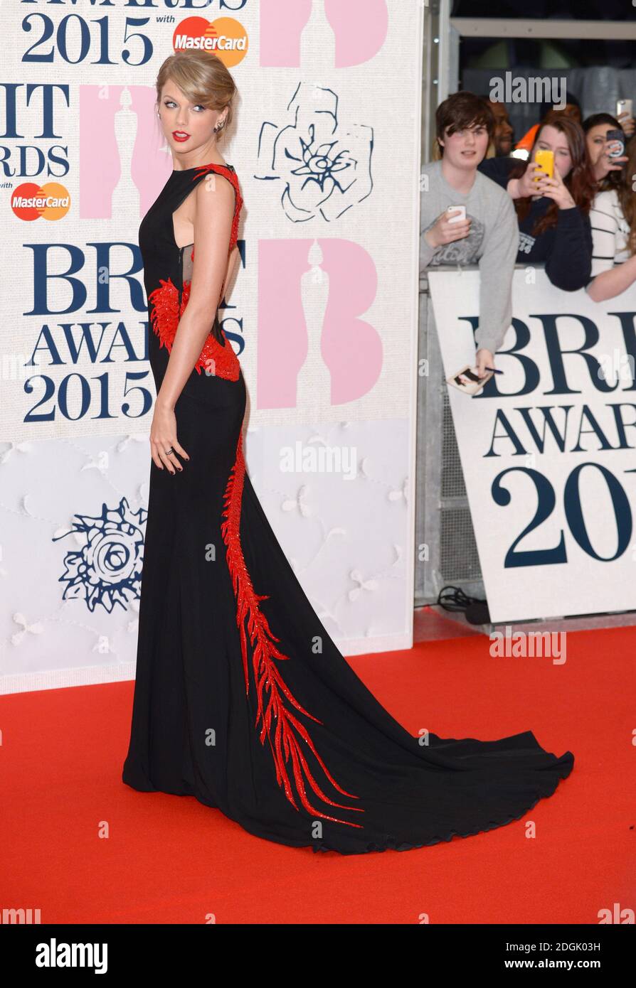 Taylor Swift attending the Brit Awards 2015 with MasterCard held at The ...