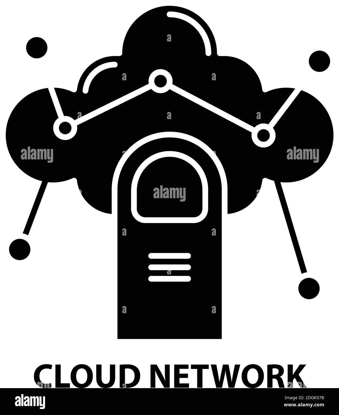cloud network symbol icon, black vector sign with editable strokes ...