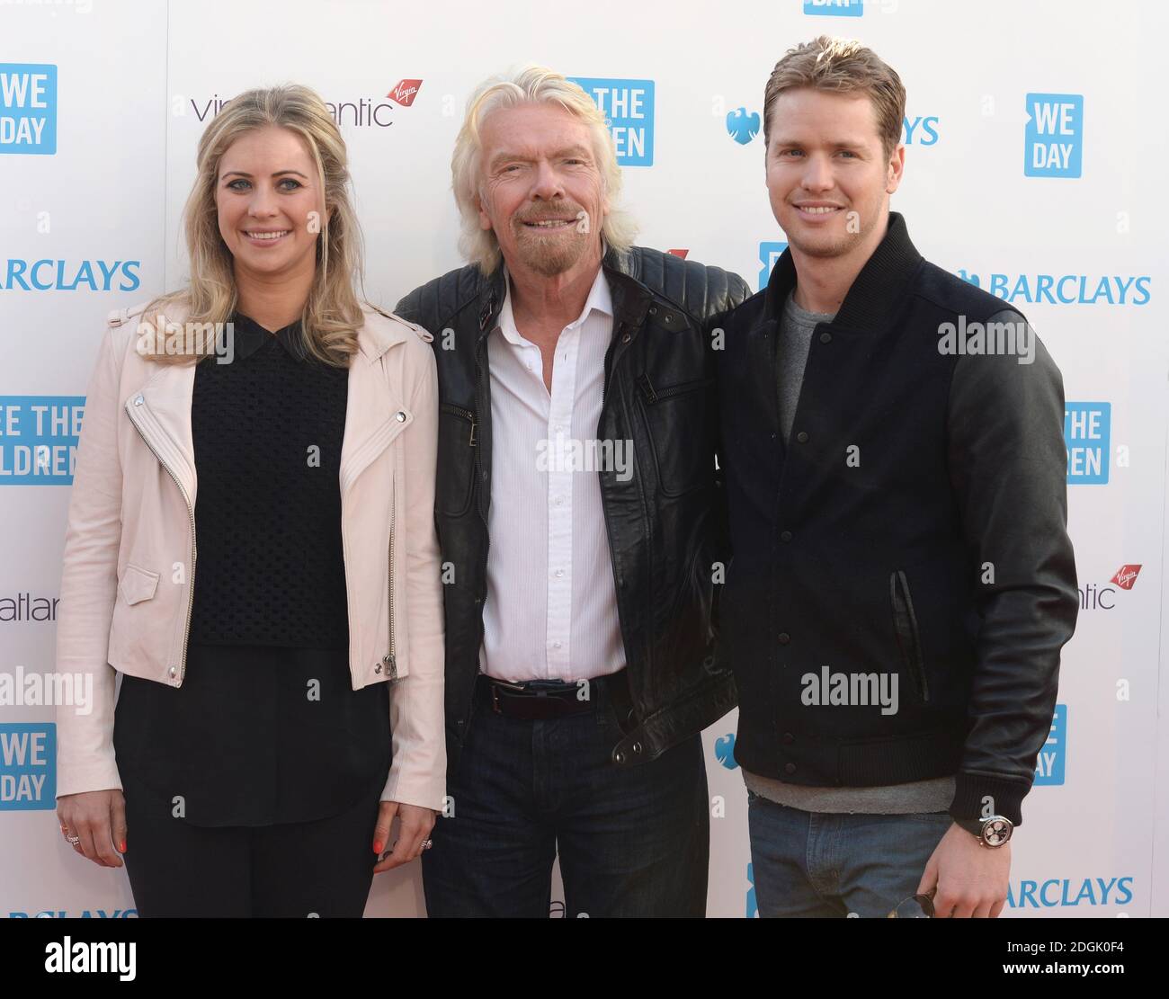 Holly Branson, Richard Branson and Sam Branson arriving at WE Day 2015 ...