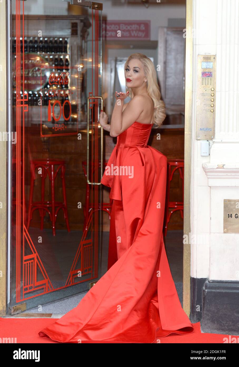 British singer Rita Ora attends the Coca-Cola Contour Centenary Bar ...