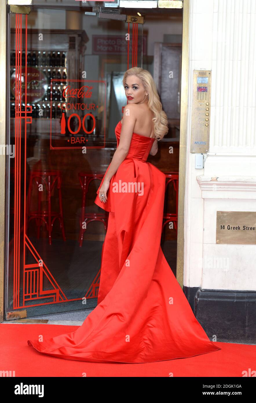 British singer Rita Ora attends the Coca-Cola Contour Centenary Bar ...