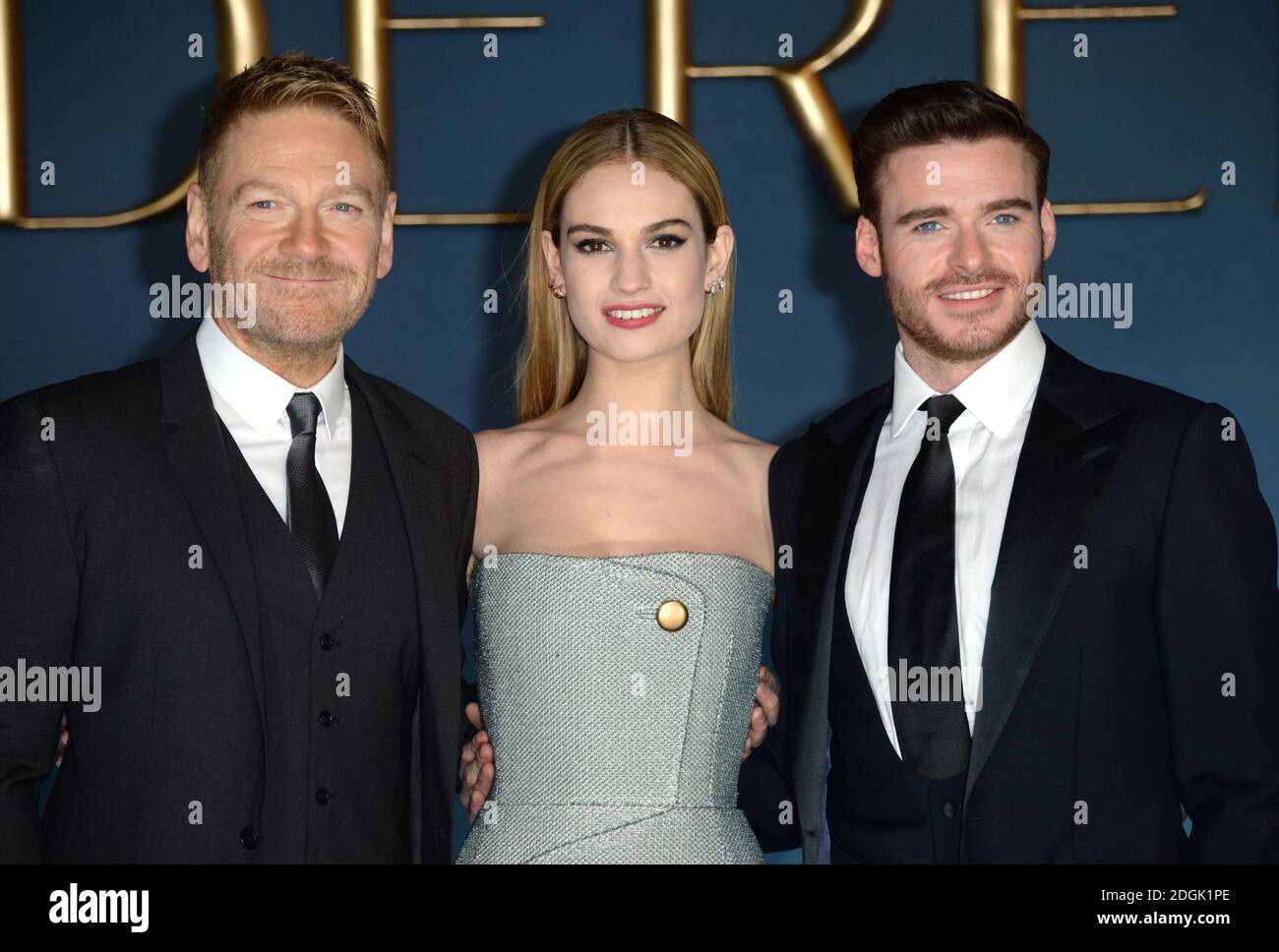 Kenneth Branagh, Lily James and Richard Madden attend the UK Premiere ...