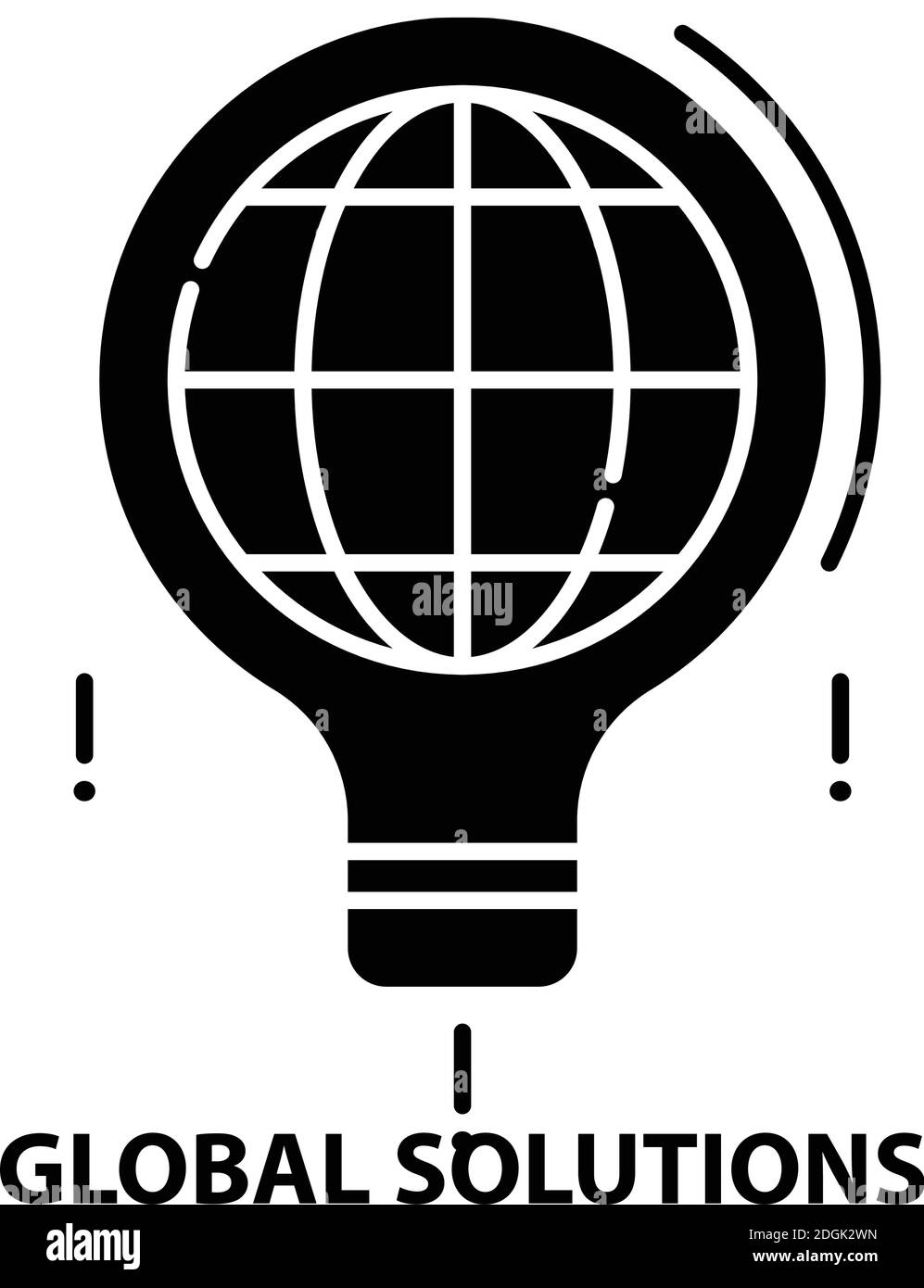 global solutions icon, black vector sign with editable strokes, concept ...