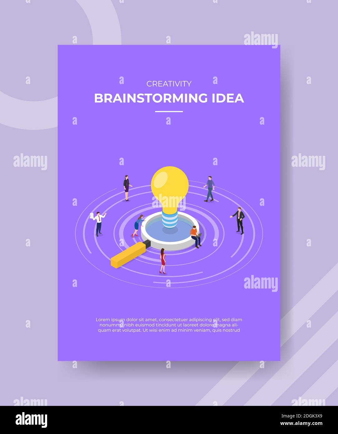 creativity brainstorming idea people standing around lupe bulb lamp for ...