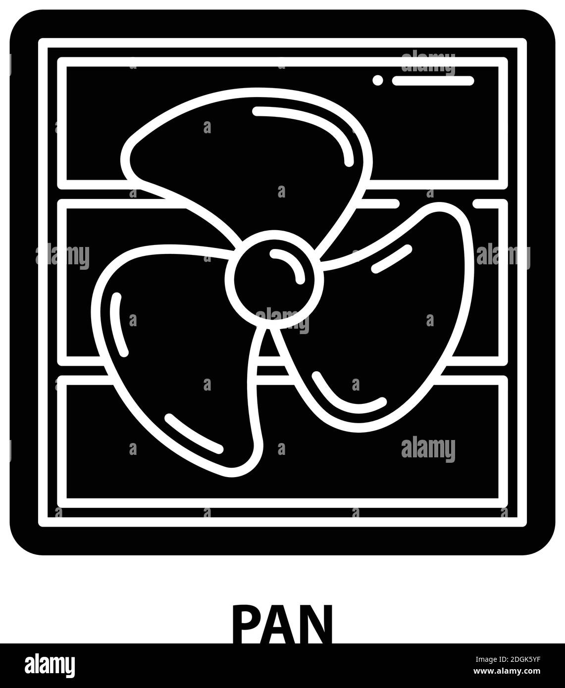 pan icon, black vector sign with editable strokes, concept illustration ...