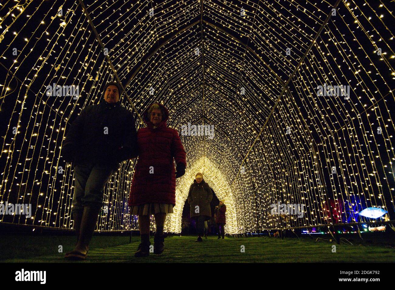 Visitors at the Malvern Winter Glow, a brand new festive illuminated ...