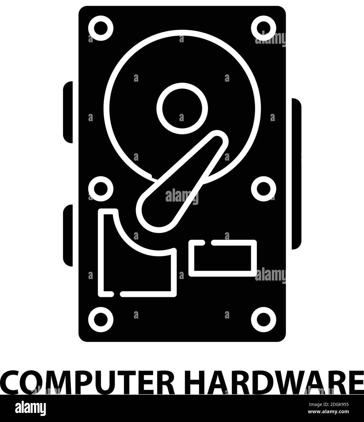 computer hardware icon, black vector sign with editable strokes ...