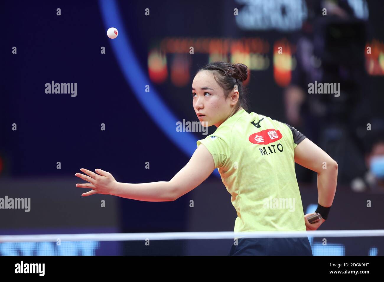 Japanese table tennis player Mima Ito plays against Taiwanese table ...