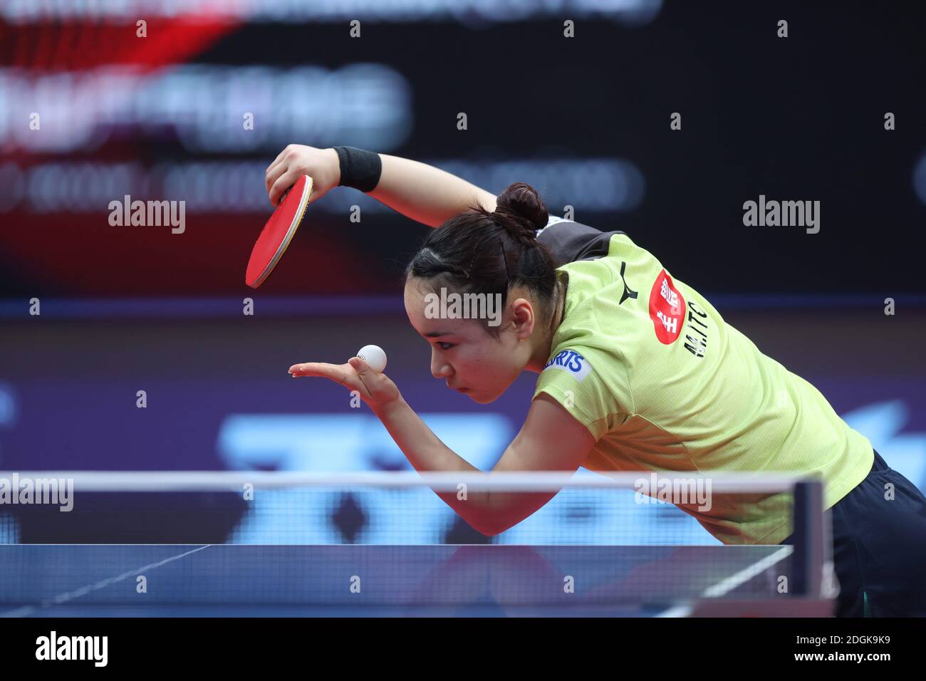 Japanese table tennis player Mima Ito plays against Taiwanese table ...
