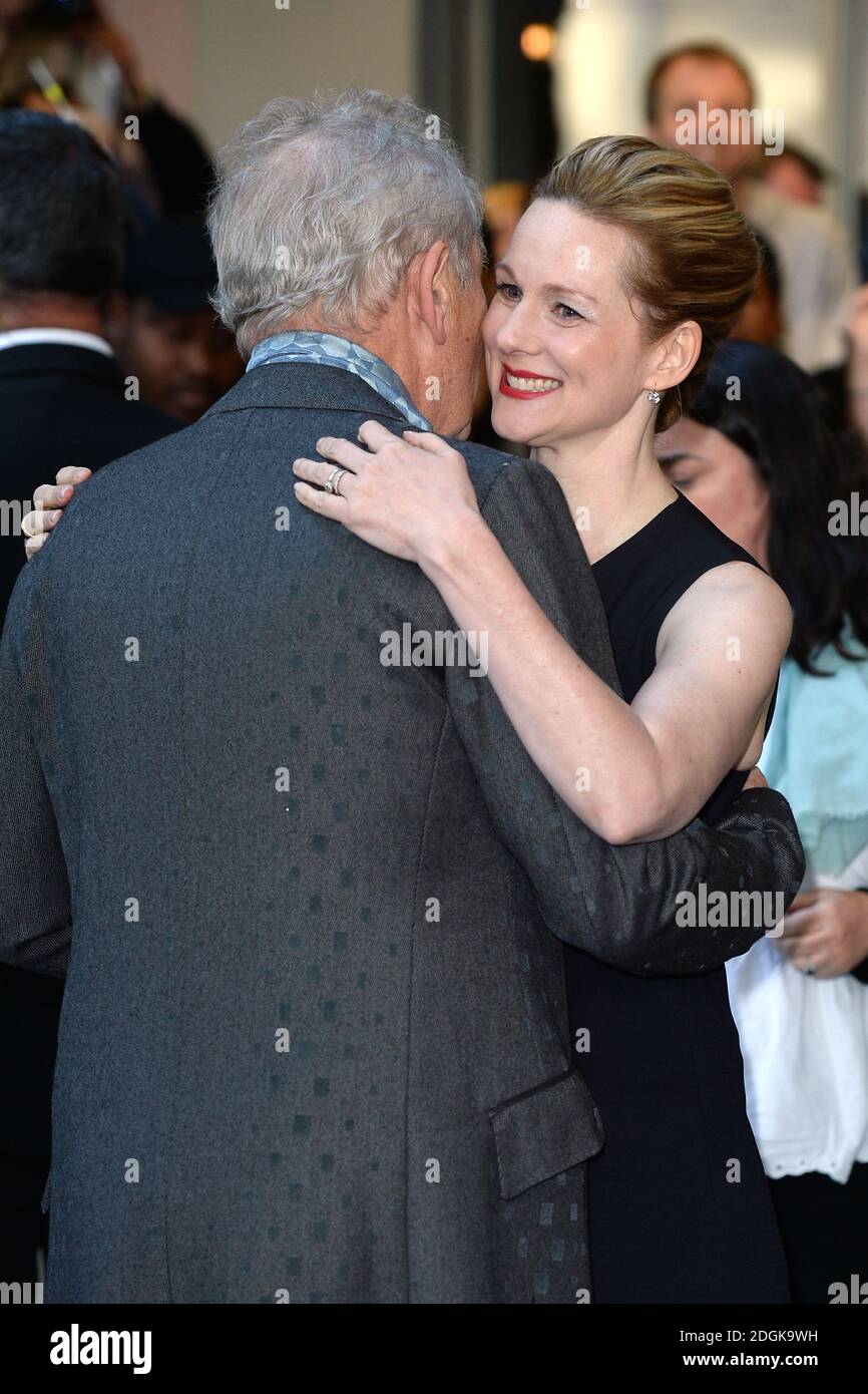 Sir Ian McKellen and Laura Linney attending the UK film Premiere of Mr ...