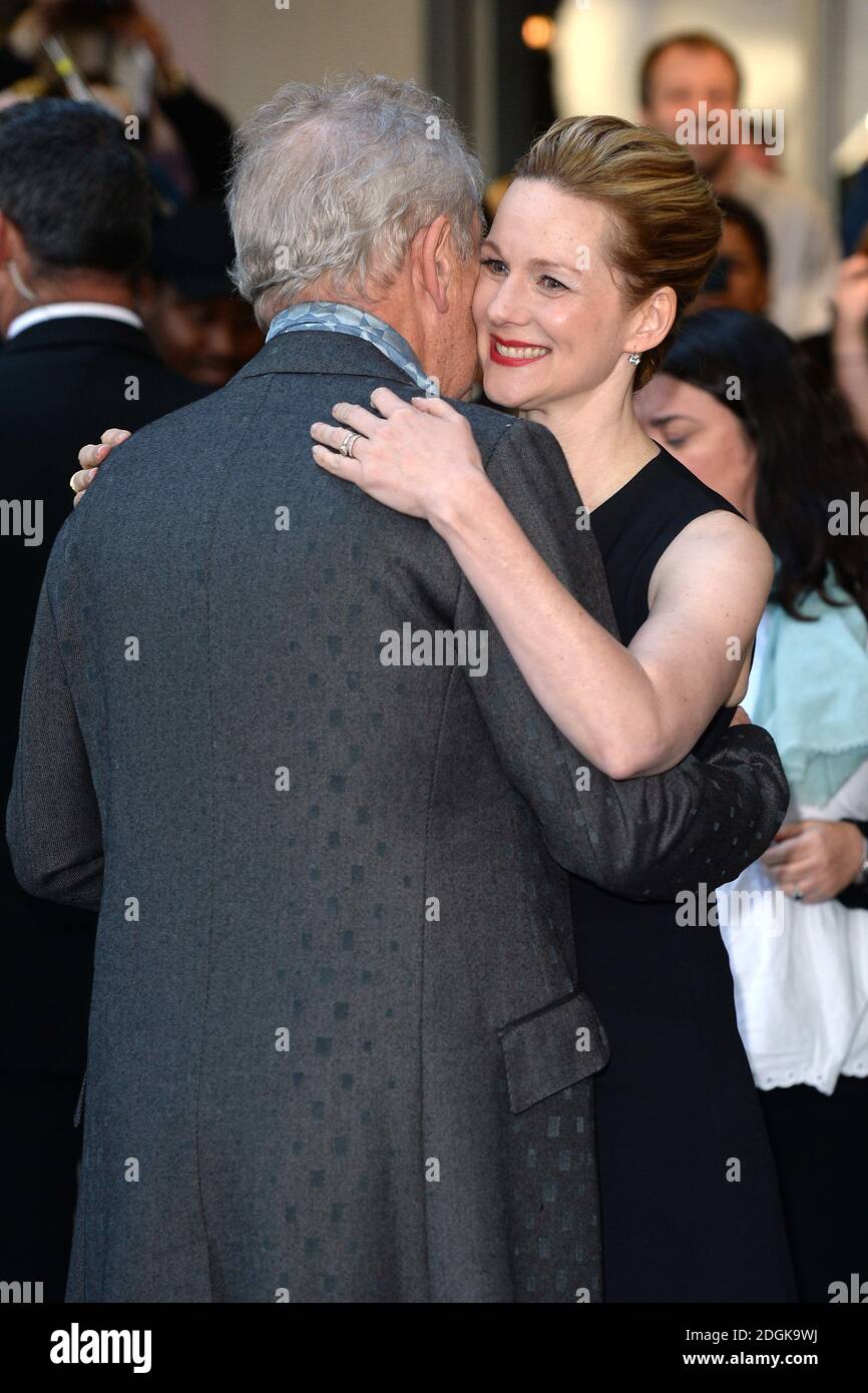 Sir Ian McKellen and Laura Linney attending the UK film Premiere of Mr ...