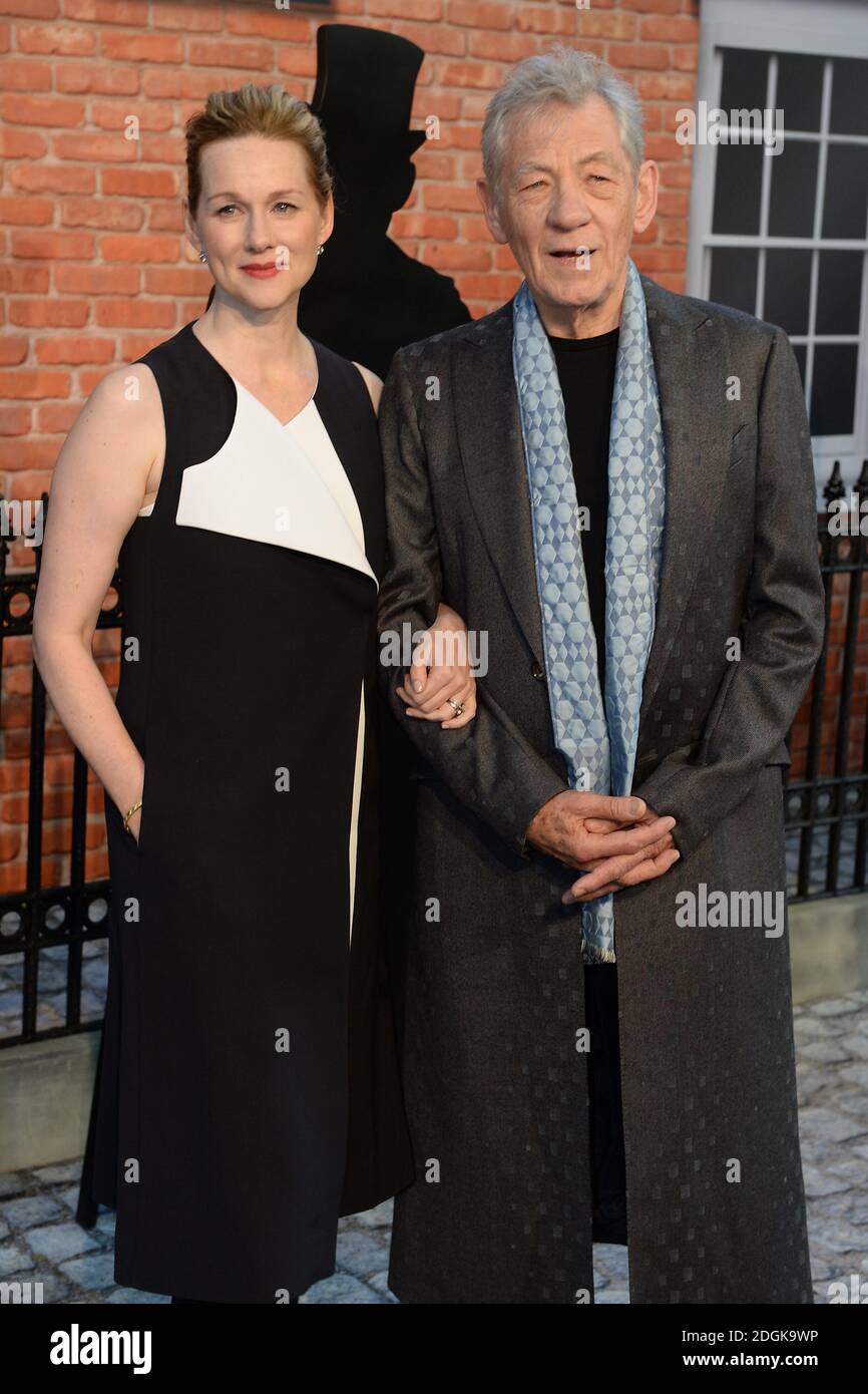 Sir Ian McKellen and Laura Linney attending the UK film Premiere of Mr ...