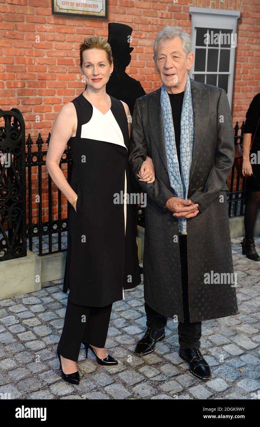 Sir Ian McKellen and Laura Linney attending the UK film Premiere of Mr ...