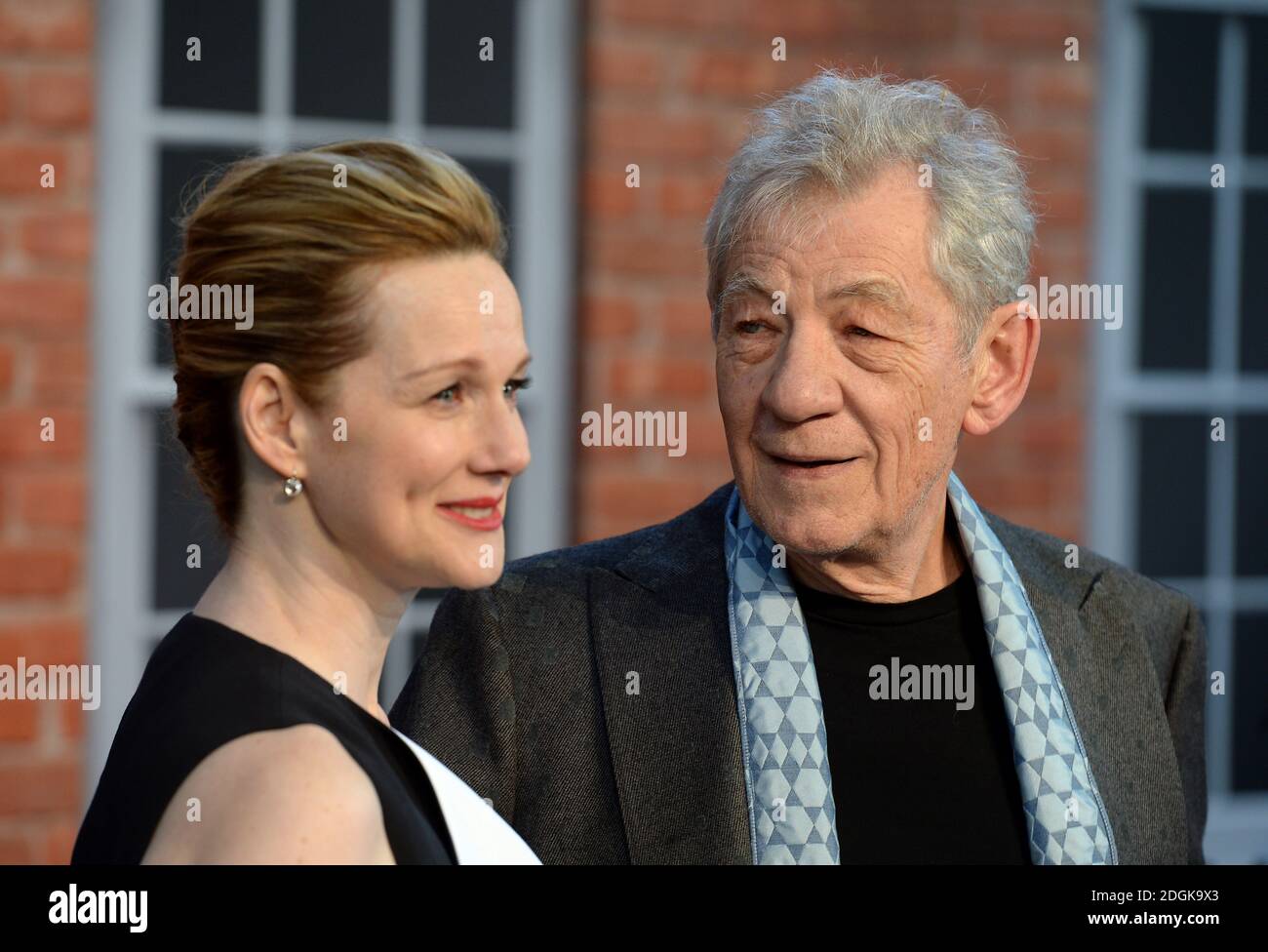Sir Ian McKellen and Laura Linney attending the UK film Premiere of Mr ...