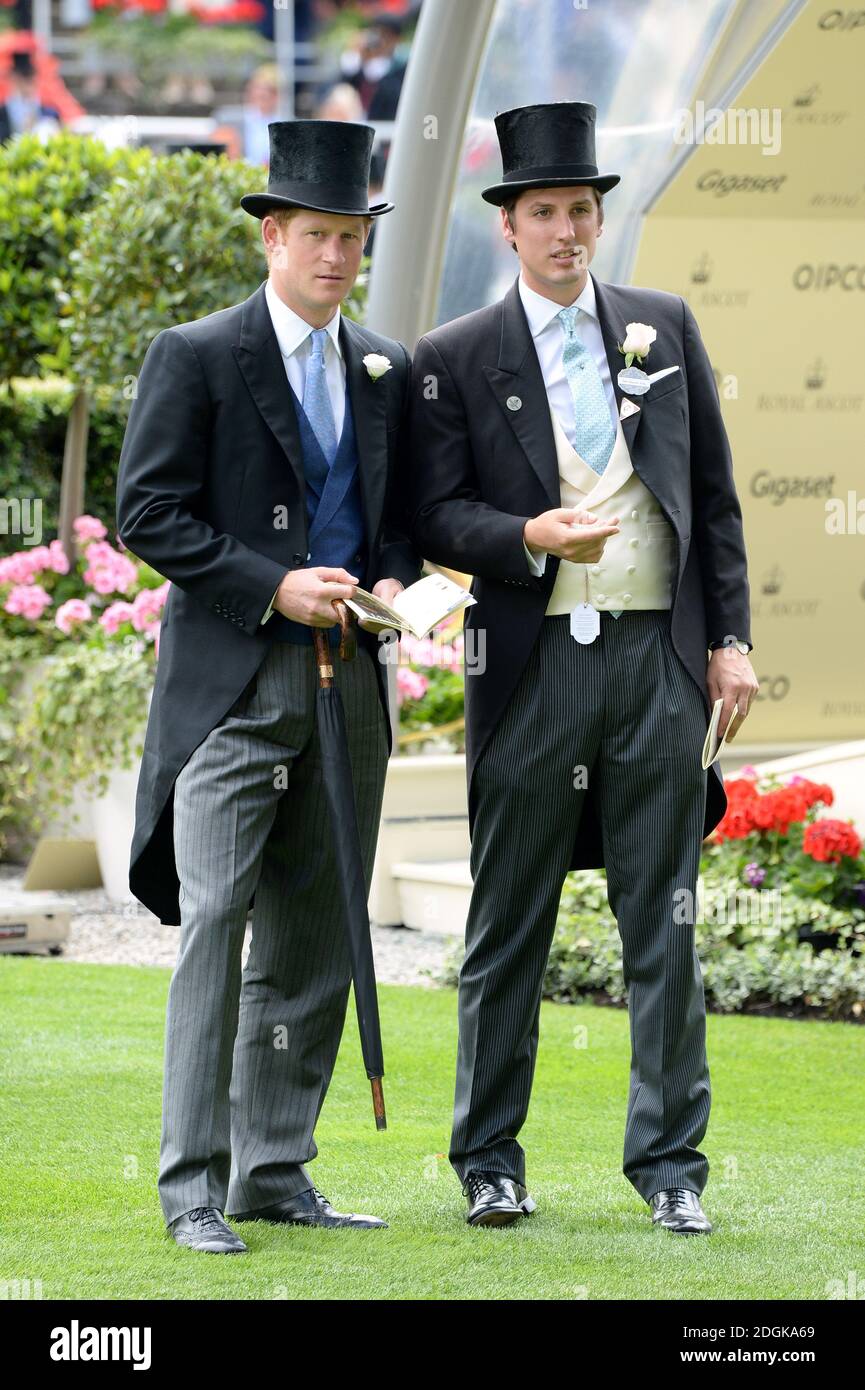 Prince Harry (left) with Jake Warren before the start of the days racing. (Mandatory Credit ...