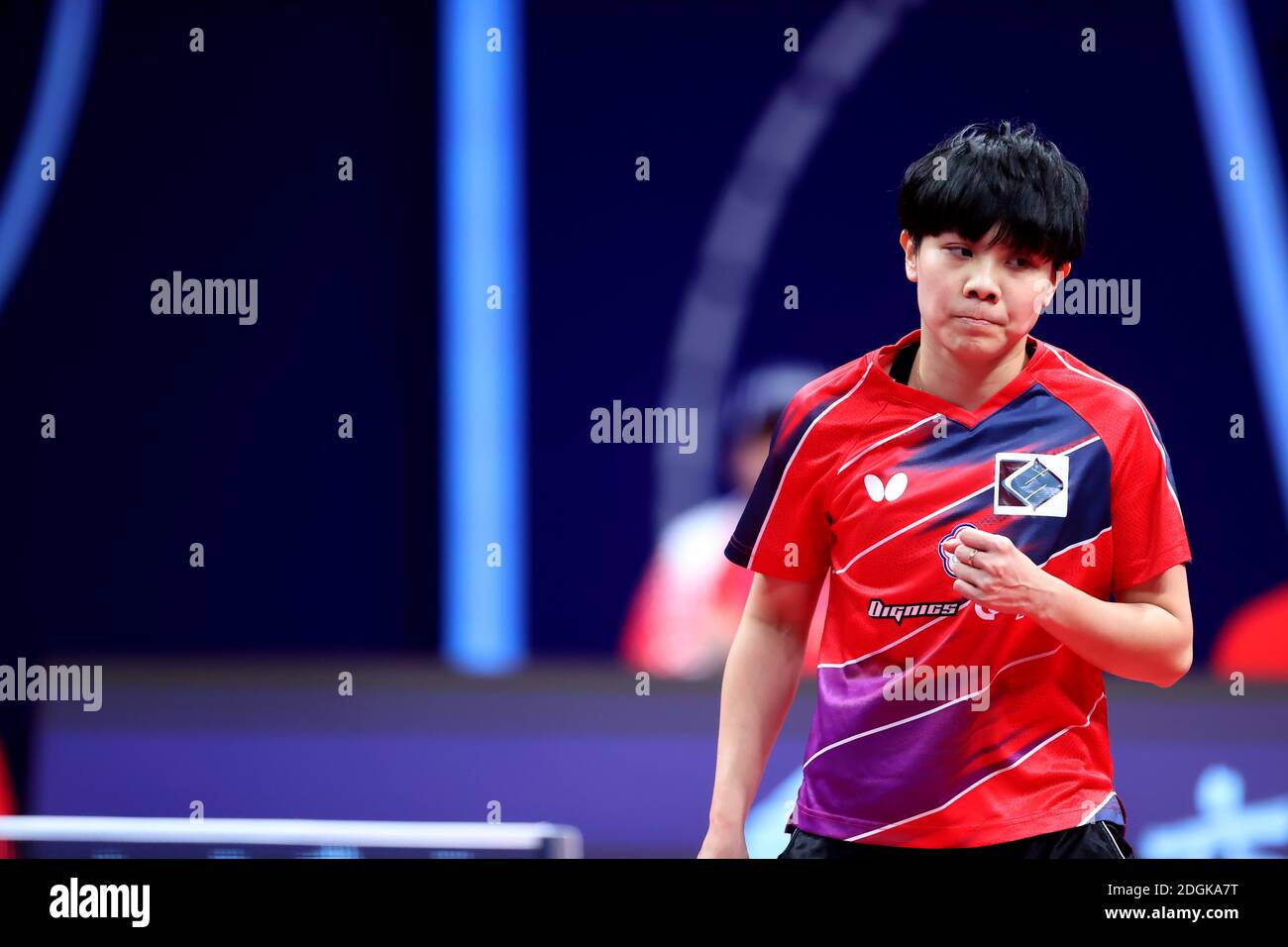 Taiwanese table tennis player Cheng I-ching plays against Puerto Rican ...